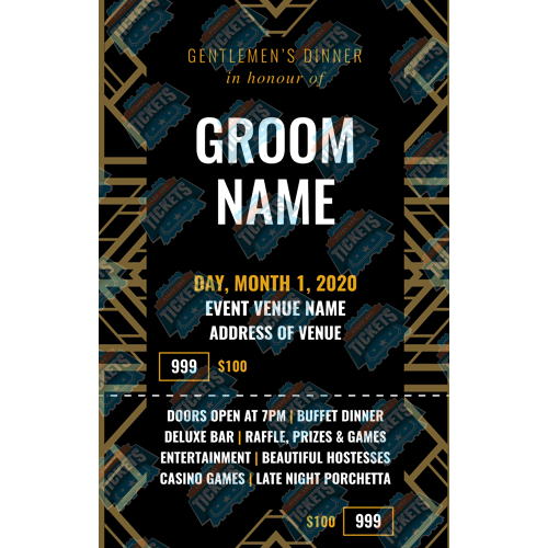 Black and Gold Line Elements Stag Ticket – Stags and Tickets